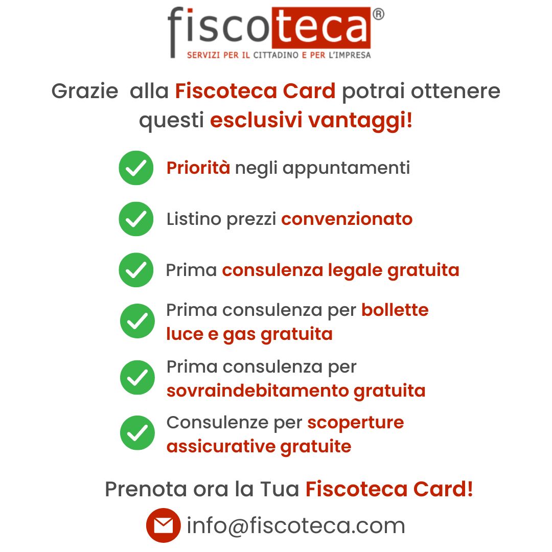 Fiscoteca Card - Fiscoteca - Servizi per il Cittadino e per L'Impresa